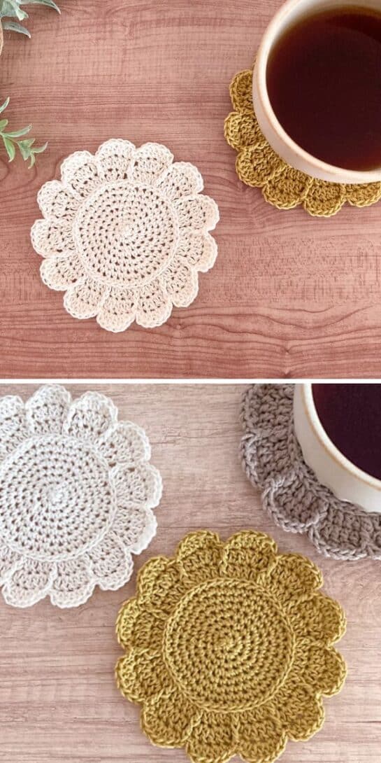 15 Decorative Flower Crochet Coasters
