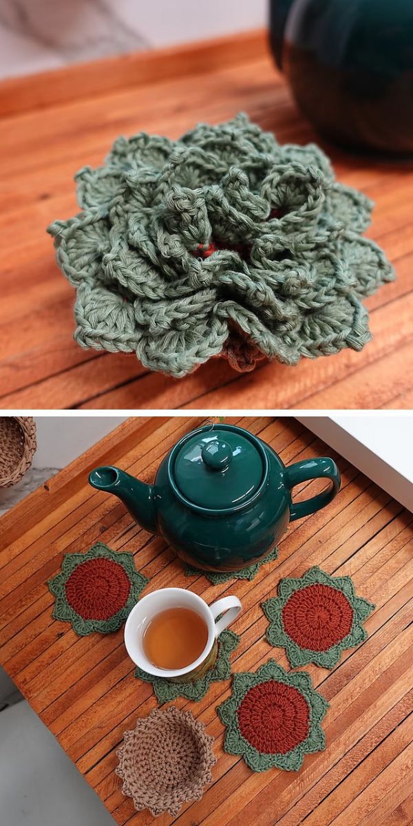 15 Decorative Flower Crochet Coasters