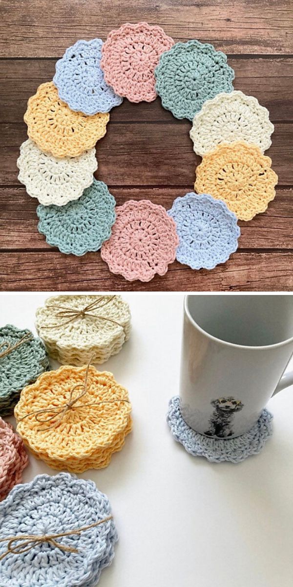 15 Decorative Flower Crochet Coasters