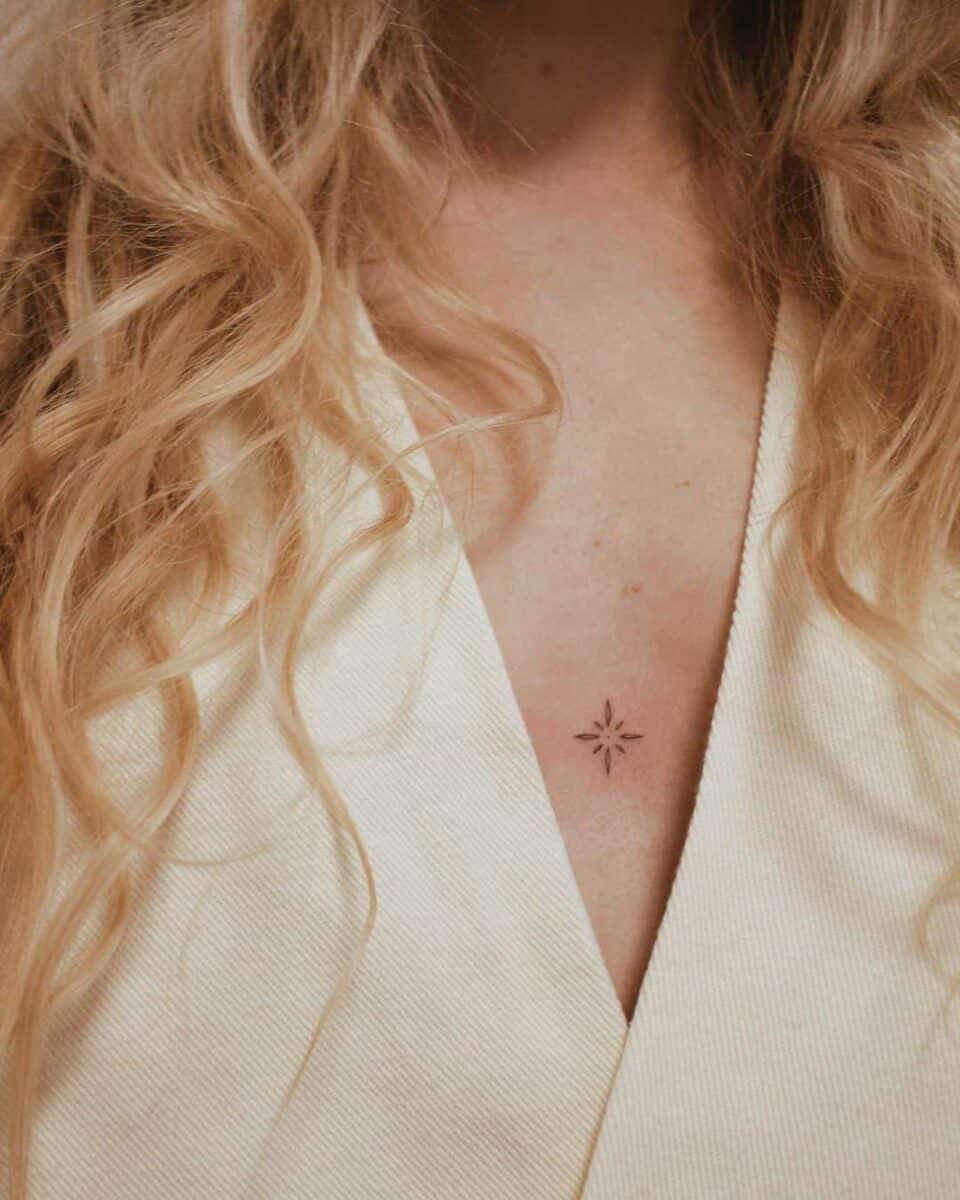 24 Fiery Middle Chest Tattoos For Females To Try Right Now