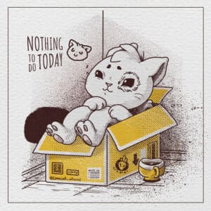 I Make Cute Illustrations Featuring An Introverted Cat That Is Just ...