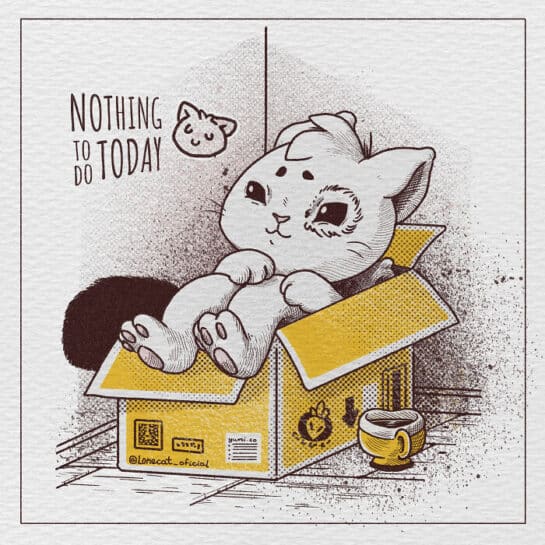 I Make Cute Illustrations Featuring An Introverted Cat That Is Just ...