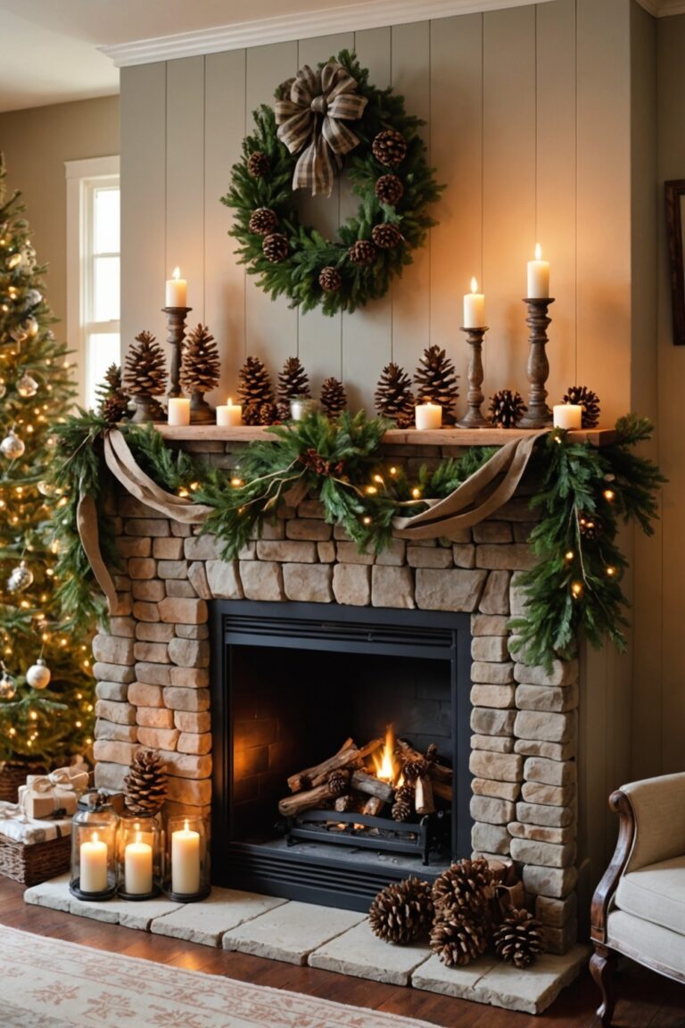 20 Farmhouse Christmas Mantel Decor Ideas